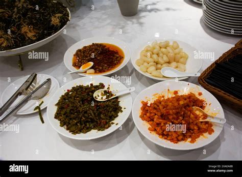 Traditional Chinese Food Gourmet Meal Or Local Cuisine Cultural Tribe Bean Vegetable In Chili