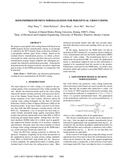 pdf ssim inspired divisive normalization for perceptual video coding