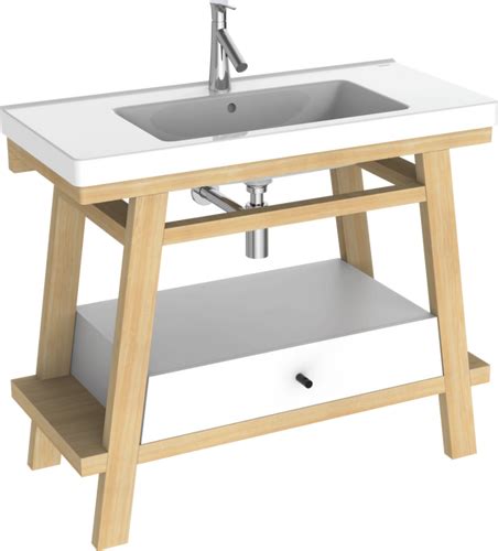 Innoci 100公分梯形浴室櫃 原木色 Nm39901y 落地浴室櫃體 和 Nc22106w 1 檯上盆 碩源國際 日本