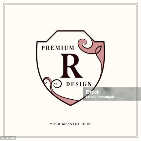 크리에이티브 모노그램 문자 R 세련된 세련된 엠블럼 템플릿 우아한 로고 책 디자인 브랜드 이름 명함 레스토랑 부티크 호텔 초대에 대한 그려진 요소 벡터 일러스트레이션 0명에