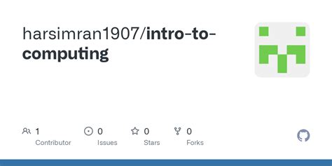 Github Harsimran1907intro To Computing