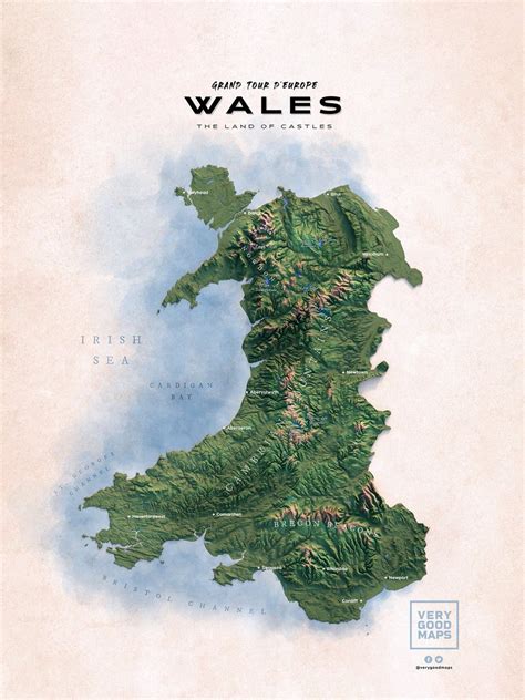 Wales Shaded Relief Map By Verygoodmaps Maps On The Web