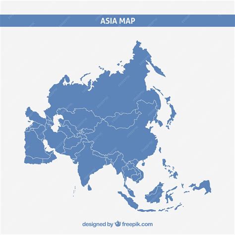 Premium Vector Map Of Asia In Flat Style