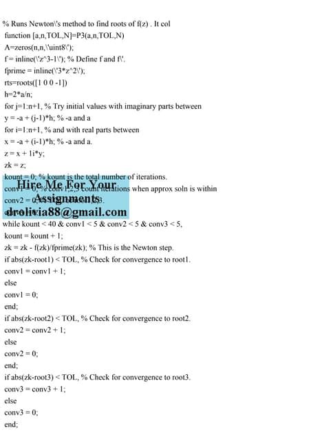 Runs Newtons Method To Find Roots Of Fz It Col Function Apdf
