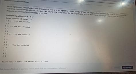 Solved Question 1 Write A Program Using Arrays That Prompts