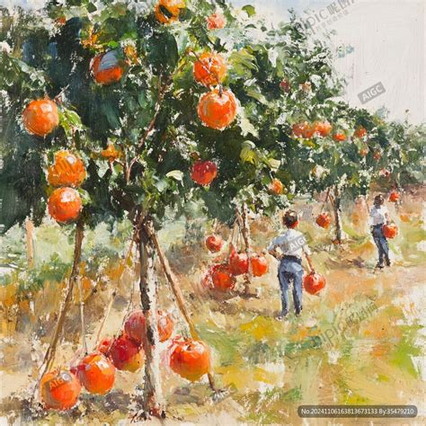 Ai创作图油画果树 果园劳动场景 红橙版画手绘 石榴之乡小品 果园手绘 沃柑自采园招贴画 沃柑自采园宣传画 果树装饰画 砂糖桔版画 毛笔果园飘香 水果油画 荔枝油画 果实油画 果蔬油画 红枣林