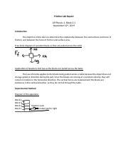 Friction Lab Report Docx Friction Lab Report AP Physics 1 Block 2 1 November 12th 2019