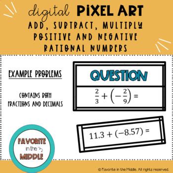 Add Subtract Multiply Positive And Negative Rational Numbers TPT