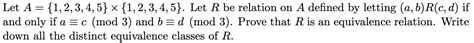 Solved Let A Let R Be Relation On A Chegg Com