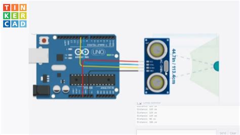 How To Get Readings From An Ultrasonic Sensor With Arduino Uno On Tinkercaddiy Tinkercad Youtube