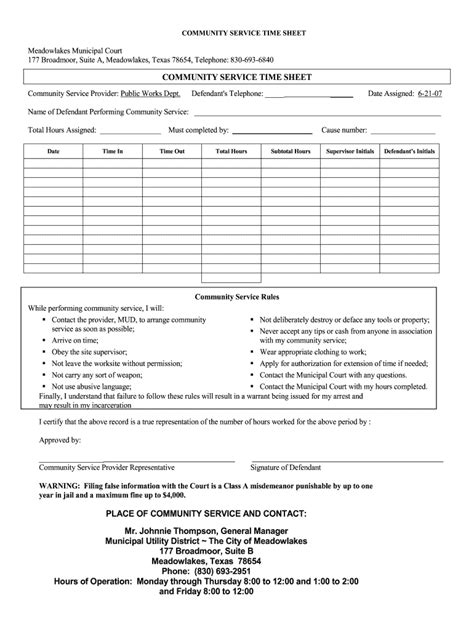 Tx Community Service Time Sheet Form Fill Online Printable Fillable Blank Pdffiller