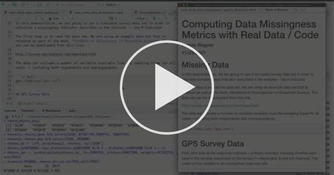 example computing data missingness metrics with real data and code