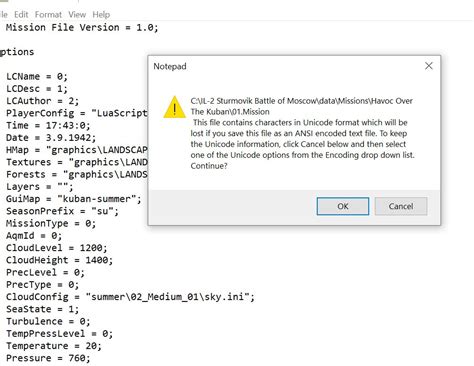 Saving Mission Files After Editing In Notepad Unicodeansi Mission