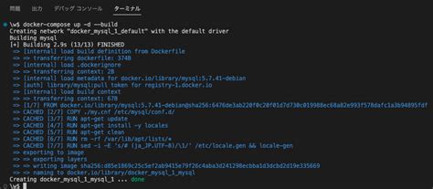 mysql docker compose コンテナ 作成 起動 しすろぐ