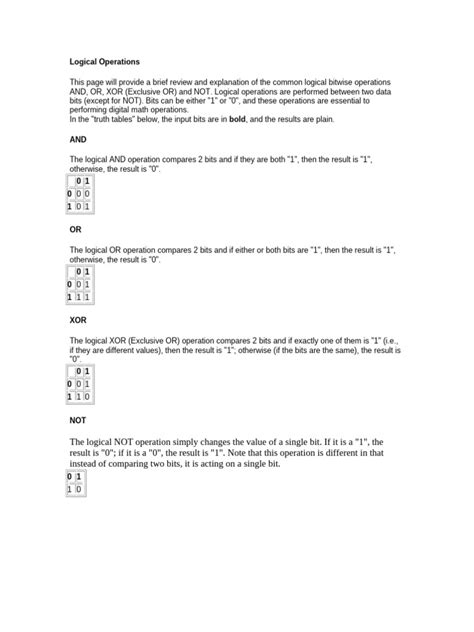 Logical Operations Pdf