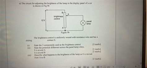 Solved A The Circuit For Adjusting The Brightness Of The Chegg