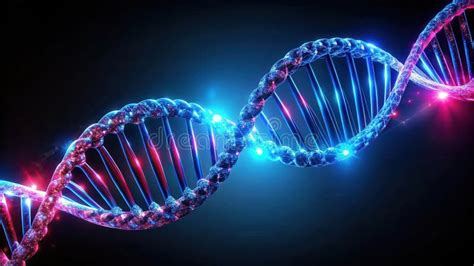Glowing Double Helix A Vibrant Illustration Of Dna Structure Showcasing The Intricate Details