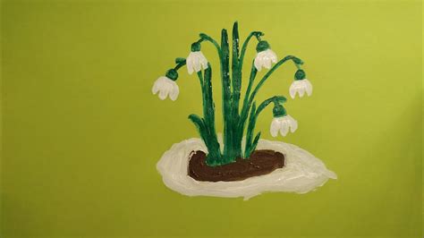 Як намалювати простий малюнок ПІДСНІЖНИКИ ФАРБАМИ ВЕСНА Simple Drawing Step By Step Youtube