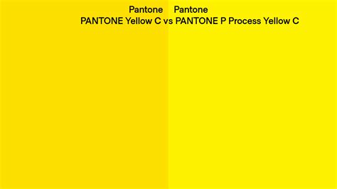 Pantone Yellow C Vs PANTONE P Process Yellow C Side By Side Comparison