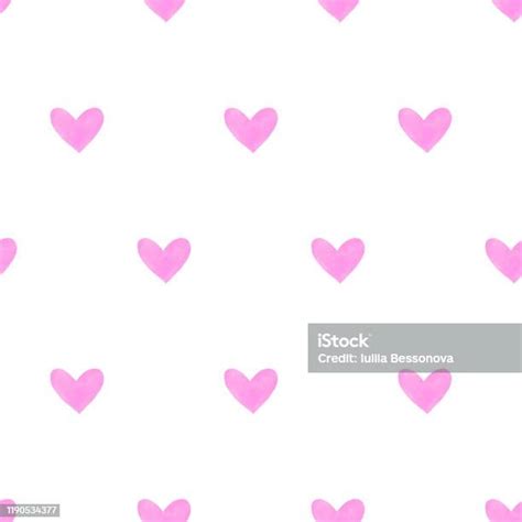 수채화 하트와 원활한 패턴 로맨틱 한 사랑 손으로 그린 배경 질감 인사말 카드 포장지 포장 결혼식 생일 직물 직물 발렌타인 데이 어머니의 날 결혼식에 대한 스톡 벡터 아트
