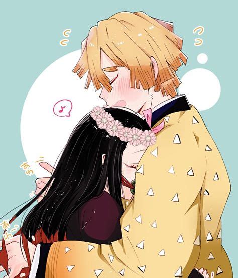 Nezuko X Zenitsu Fanart Kiss