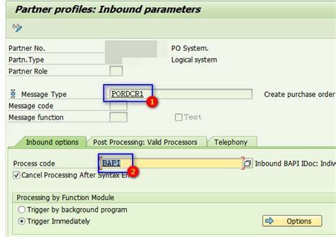 Sap Idoc Understand Sap Inbound Idoc Process Code In Partner Profile Sap Zero To Hero