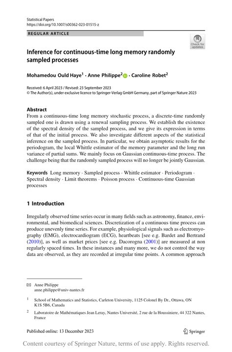 Inference For Continuous Time Long Memory Randomly Sampled Processes
