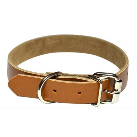 2 X Classic Plain Brown Leather Small Medium Breed Pet Cat Dog