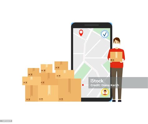 앱 전송 추적을 통해 휴대 전화를 들고 손 배달된 메시지를 주문합니다 웹 방문 페이지 템플릿 배너 전단지 및 프레젠테이션을 위한 벡터 일러스트 개념입니다 3차원 형태에 대한