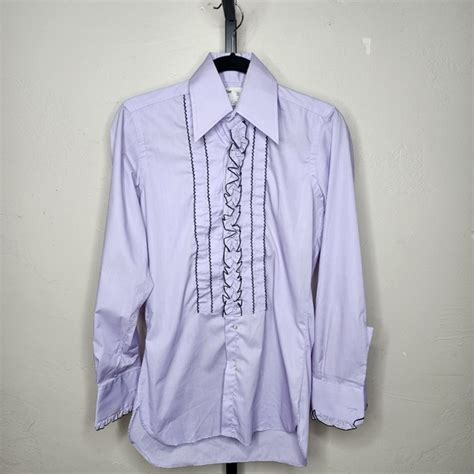 After Six Shirts Vintage 7s Disco After Six Mens Purple And Black