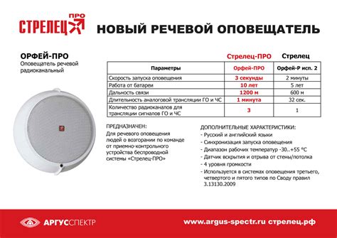 Аргус спектр орфей схема подключения