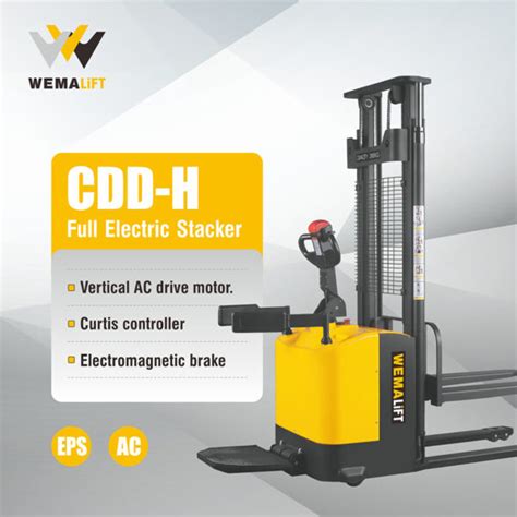 CDD H Rider On Full Electric Stacker WEMALIFT EQUIPMENT CO LTD