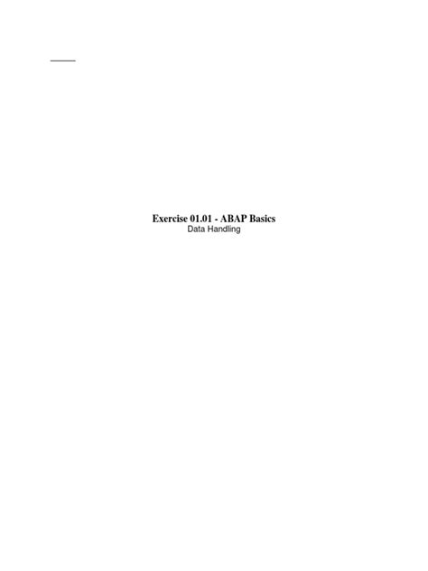 Abap Basics Data Handling 1 Pdf