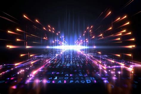 Abstract Ai Data Flow With Dynamic Lighting Representing Technology Innovation And Digital