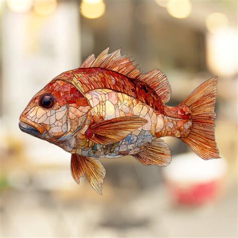 Snapper Window Cling Stained Glass Look Decal Sticker Window Film No