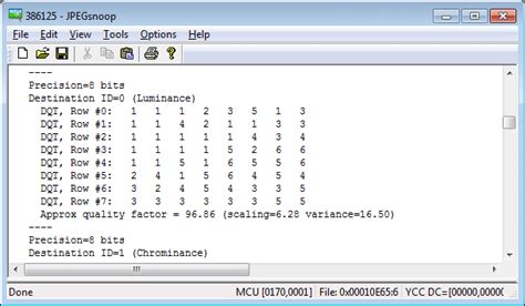 jpeg quantization table surprises