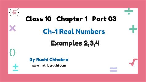 Class Chapter Examples To CBSE Math Real Numbers HCF And LCM Of Polynomials Ruchi
