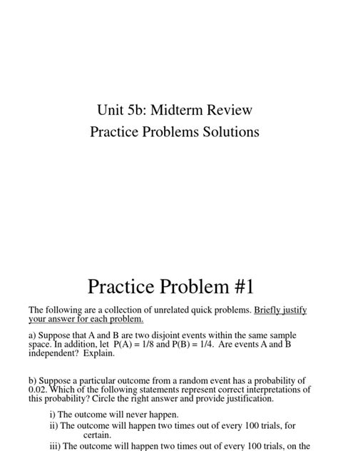 Midterm I Review Solutions Pdf P Value Statistical Hypothesis Testing