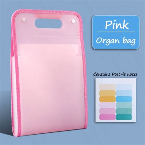 Office Accordion File Folder With Handheld 13 Bars Send Label Index A4 Size Exam Paper Organizer