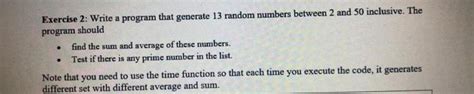 Solved Exercise 2 Write A Program That Generate 13 Random