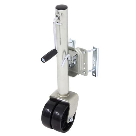 Double Wheel Trailer Jack 1500 Lbs Yacht Rv Hand Crank Guide Wheel