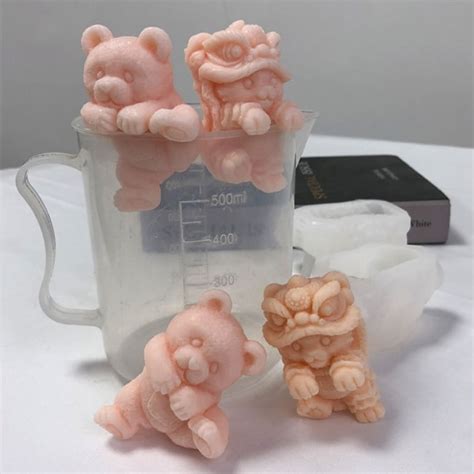 Ice Cube Form Silikon Söt djur Iskuber Form 3D Kattbjörn Ice Cube Form