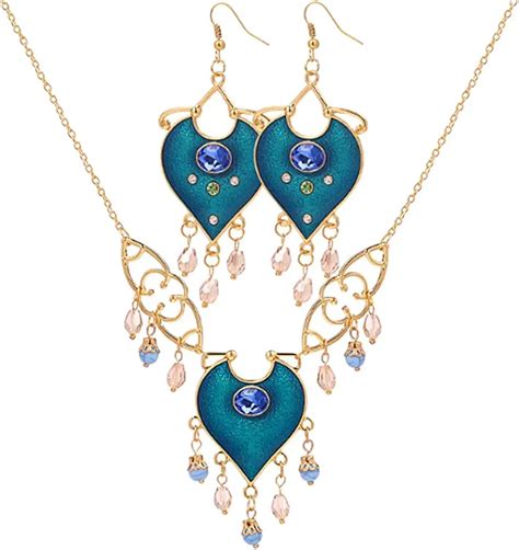 گردنبند آویز فلزی شاهزاده خانم یاس و گوشواره های سیم فرانسوی