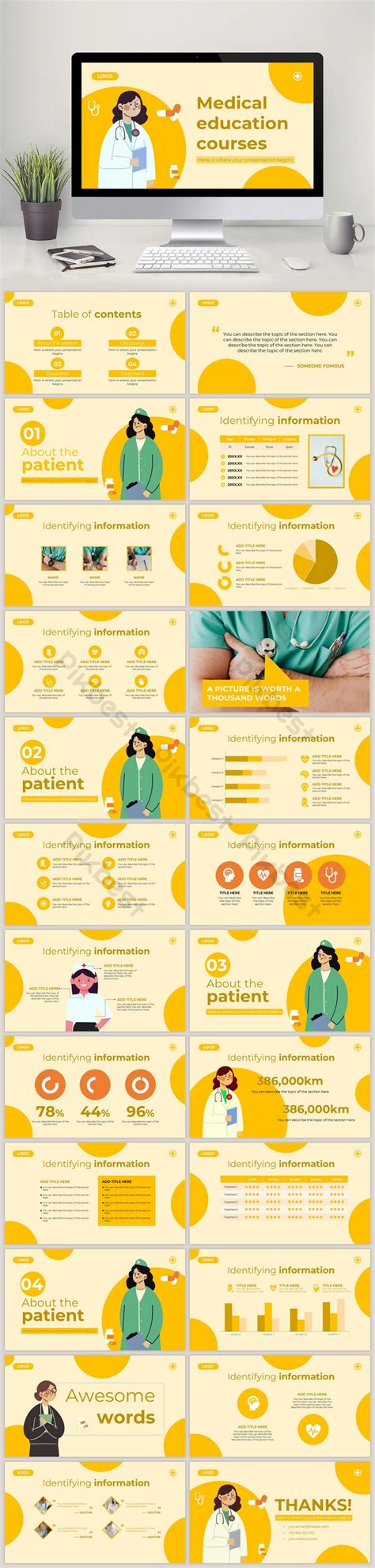 Yellow Medical Education Course Ppt Template Powerpoint Ppt Template Free Download Pikbest