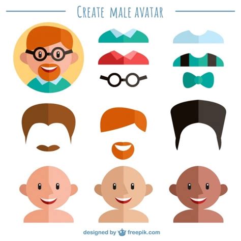 남성 아바타 만들기 무료 벡터