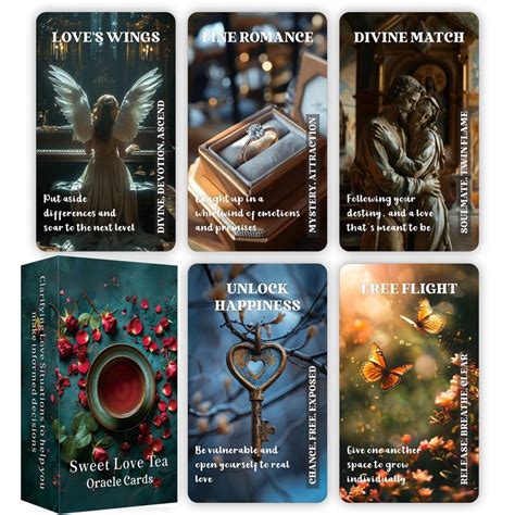Gzxinke Love Tea Oracle Cards Twin Flames Soulmates Oracle Deck Romance Love Oracle Cards