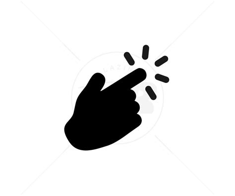 Click Button With Hand Pointer Clicking Click Here Web Button Logo Design Press Touch Finger