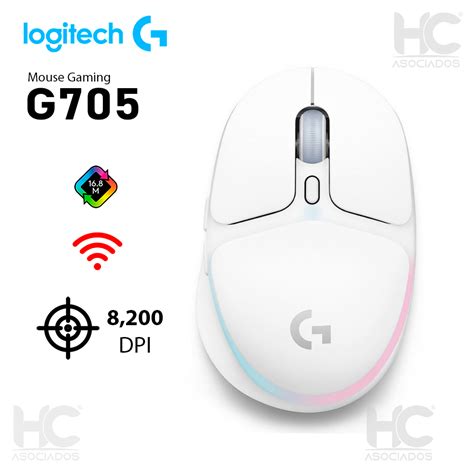 Mouse Logitech Inalambrico G705 Gaming Lightspeed 910 006366 40 H 8 200 Dpi Rgb White