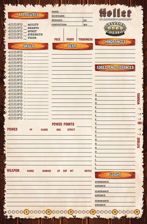 Character Sheets Pinnacle Entertainment Group