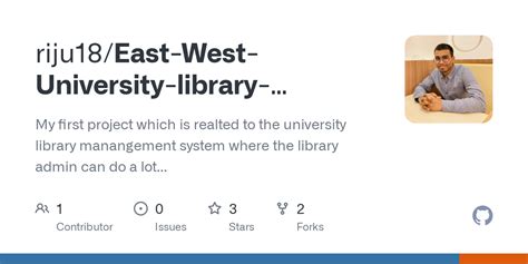 GitHub Riju18 East West University Library Management System Python